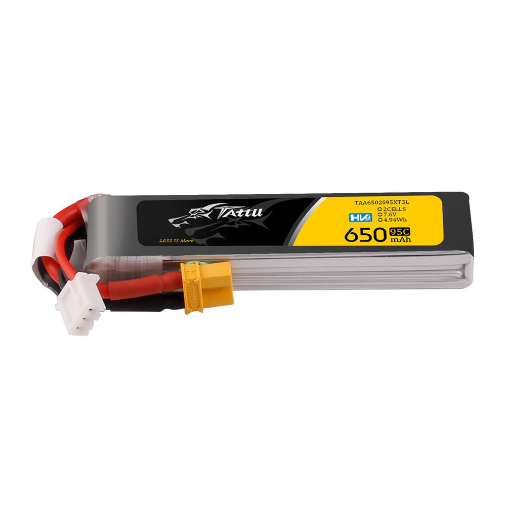 Tattu R-line 650mAh 2S 7.6V HV 95C Lipo Battery Long Pack - XT30 ...