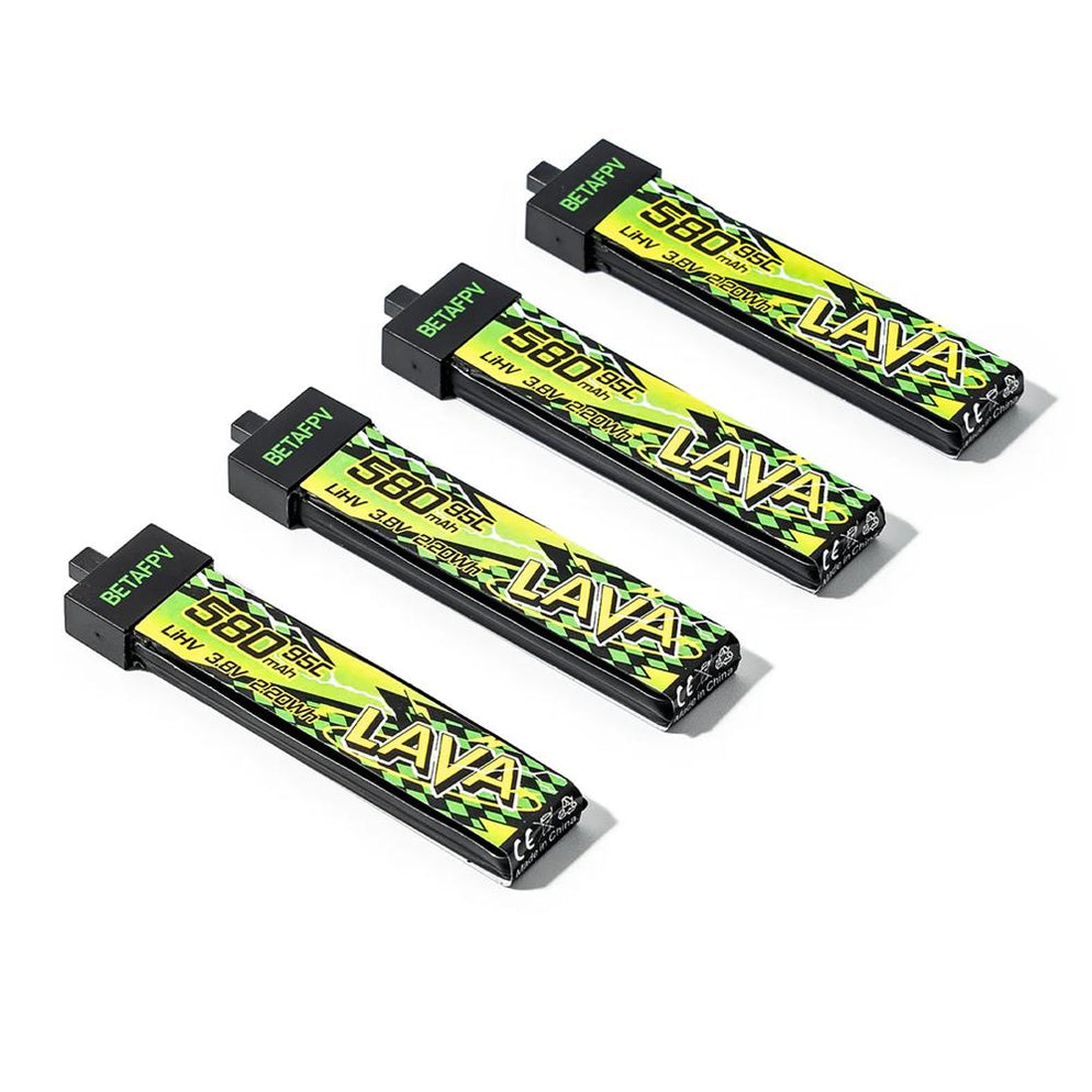 BETAFPV LAVA II 1S 580mAh 4.35v HV 95C BT2.0 Battery (4PCS) — Pyrodrone
