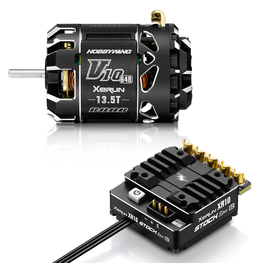 HobbyWing XeRun XR10 STOCK SPEC G2 Combo (2S) Surface ESC + V10 G4R Co ...