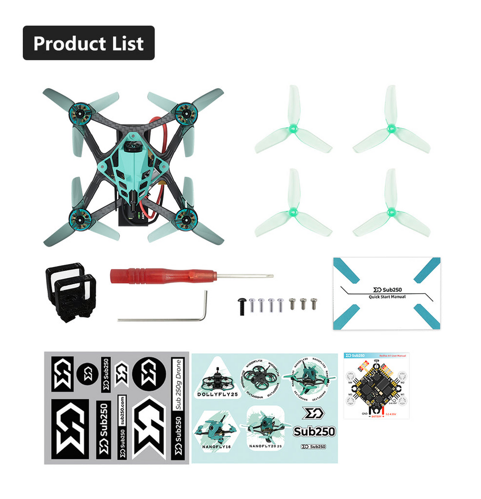 Sub250 Nanofly20 2S 2" HD O4 FPV Drone - Choose Receiver — Pyrodrone