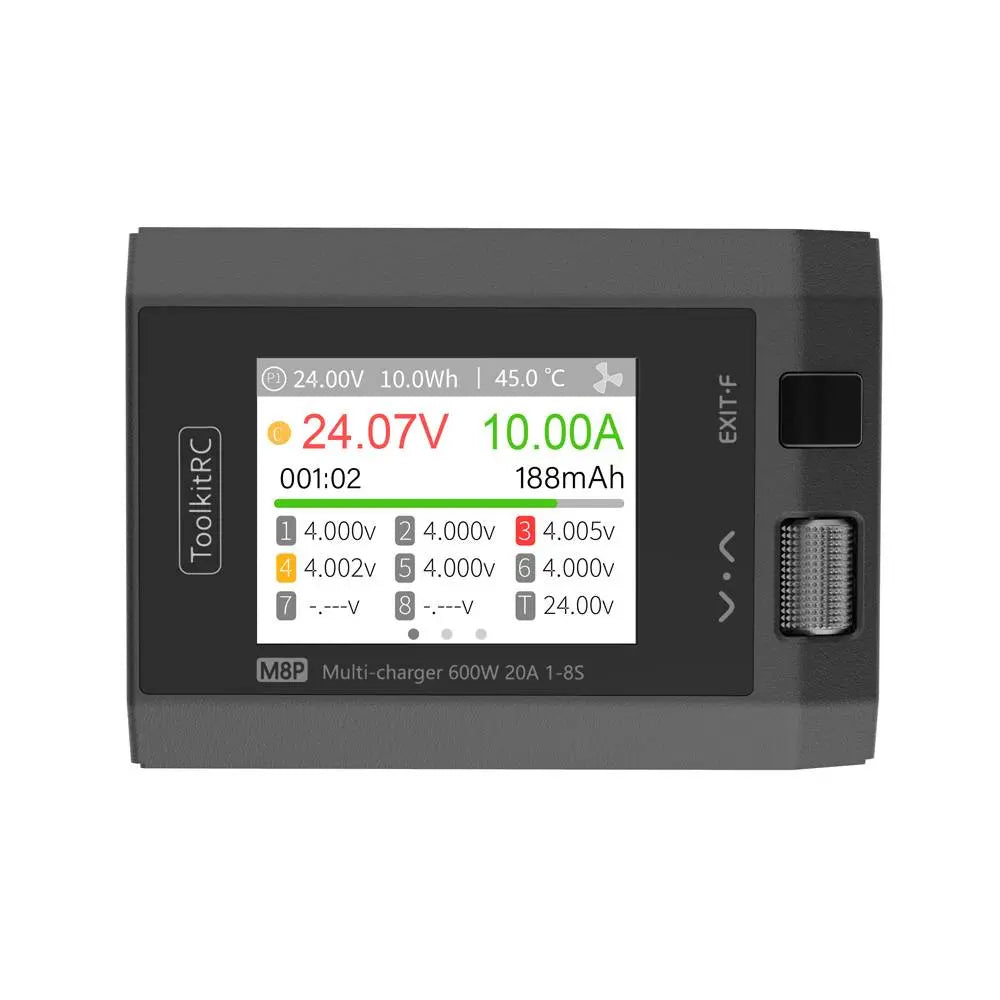 ToolkitRC M8P 1-8S 600W 20A DC Battery Charger - XT60 — Pyrodrone