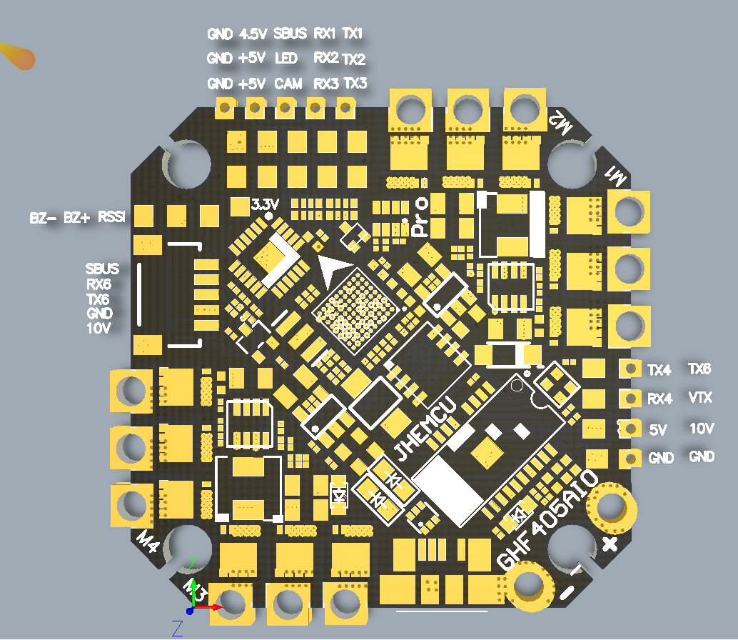 JHEMCU GHF405 PRO Bluejay 40A 3-6S AIO Whoop Flight Controller — Pyrodrone