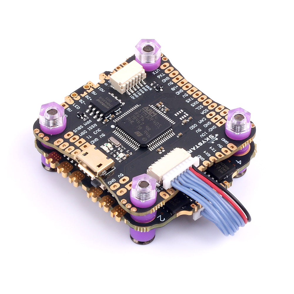 Skystars F4 F405 Flight controller and 45A Blheli-S ESC fly tower stac